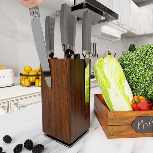 360°Rotating Magnetic Knife Block without Knives - Universal Holder for ...