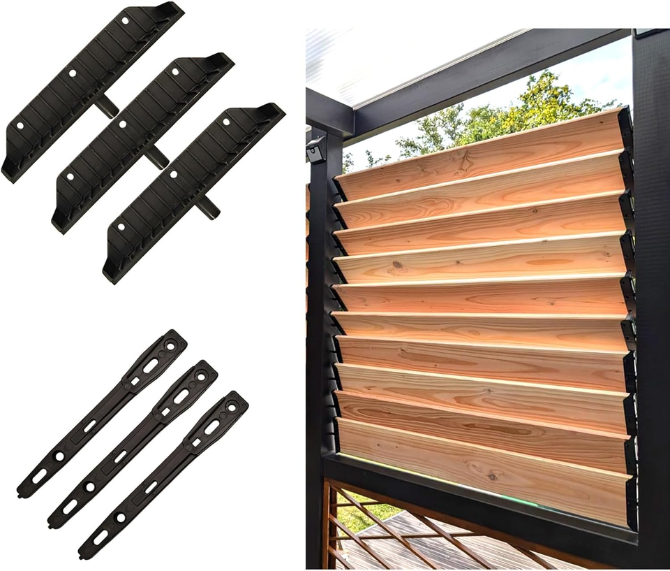 Louver Bracket Kit Deck Sunblind System Shutter Hardware Black Up to 11 ...
