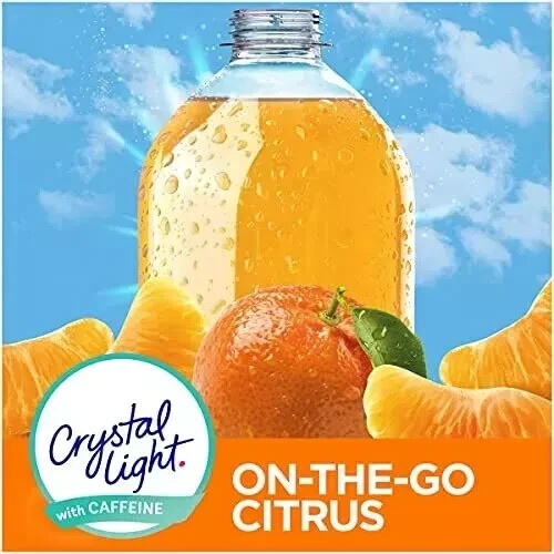 Crystal Light On The Go Citrus w/ Caffeine Drink Mix, 10-Packet Box ...