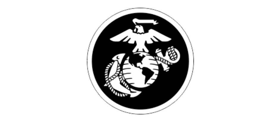 Black And White Marine Corps Emblem