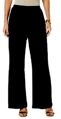 DG2 by Diane Gilman Womens Stretch Knit Solid Palazzo Pant Black Small ...