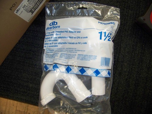 Dearborn 1.5" P-Trap w/ Threaded PVC Adapter and Reversible J-Bend ...