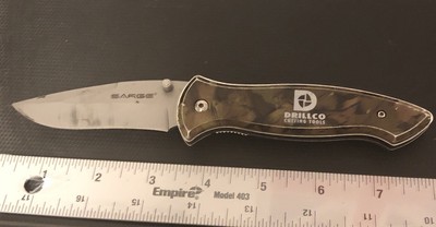 Sarge 440 Stainless Camo Single Blade Locking Knife Drillco Cutting ...