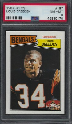 🏈1987 TOPPS FOOTBALL CARD #197 LOUIS BREEDEN CB PSA 8 NM-MINT | eBay