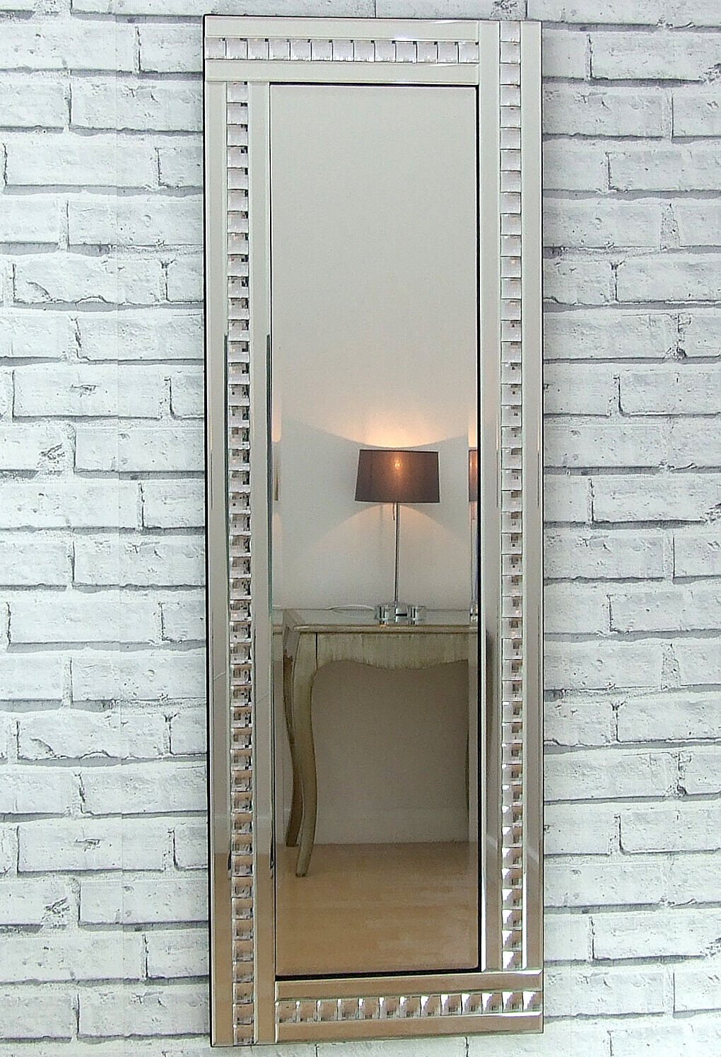 Mirror Large Full Length Art Deco Wall Glass Crystal Frame Home Decor ...