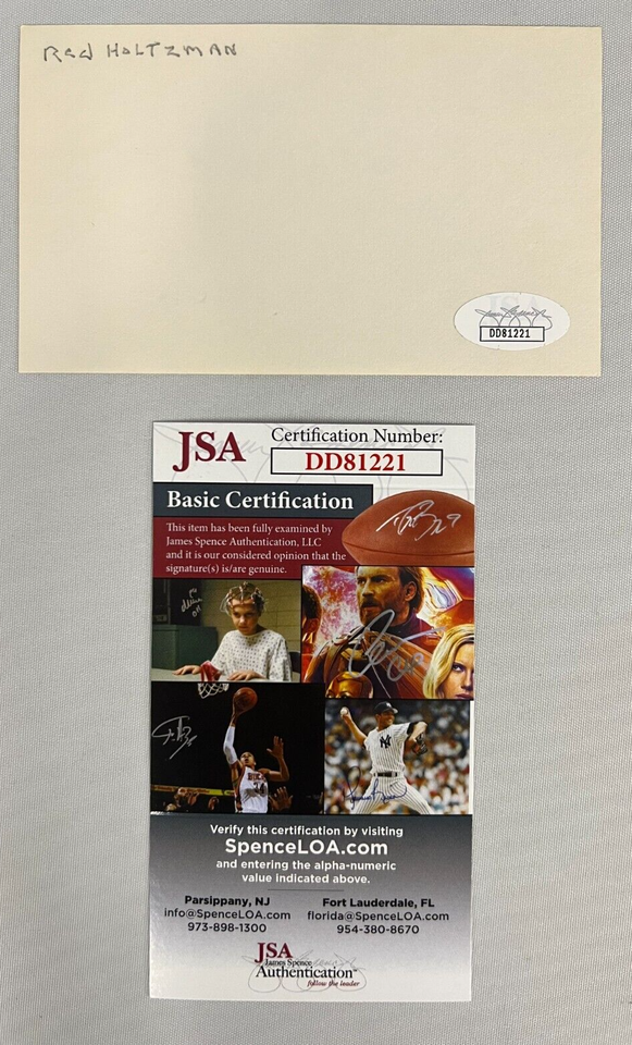 Red Holzman Signed Index Card JSA Certified NBA Coach New York Knicks ...