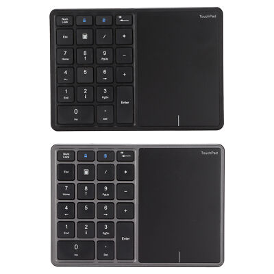 22 Keys BT Wireless Number Pad Numeric Keypad With Touch Pad Black For ...