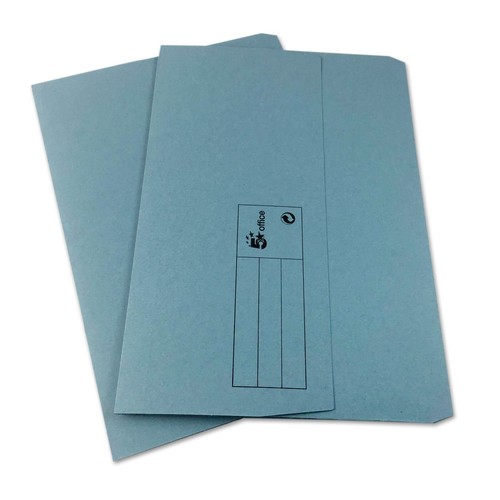 A4 BLUE FOOLSCAP DOCUMENT WALLETS ANY QTY HALF FLAP OFFICE FOLDER 32MM ...