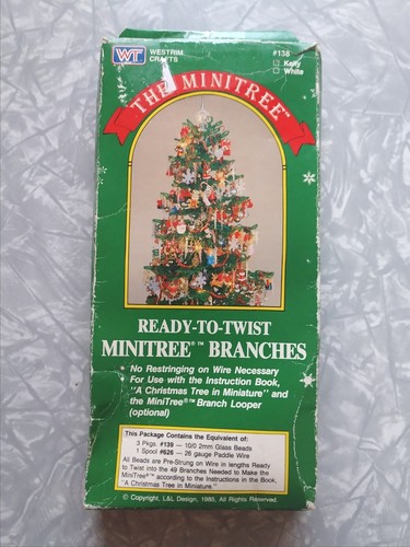 VTG Westrim Mini Kelly Christmas Beaded Tree Ready To Twist Branches ...