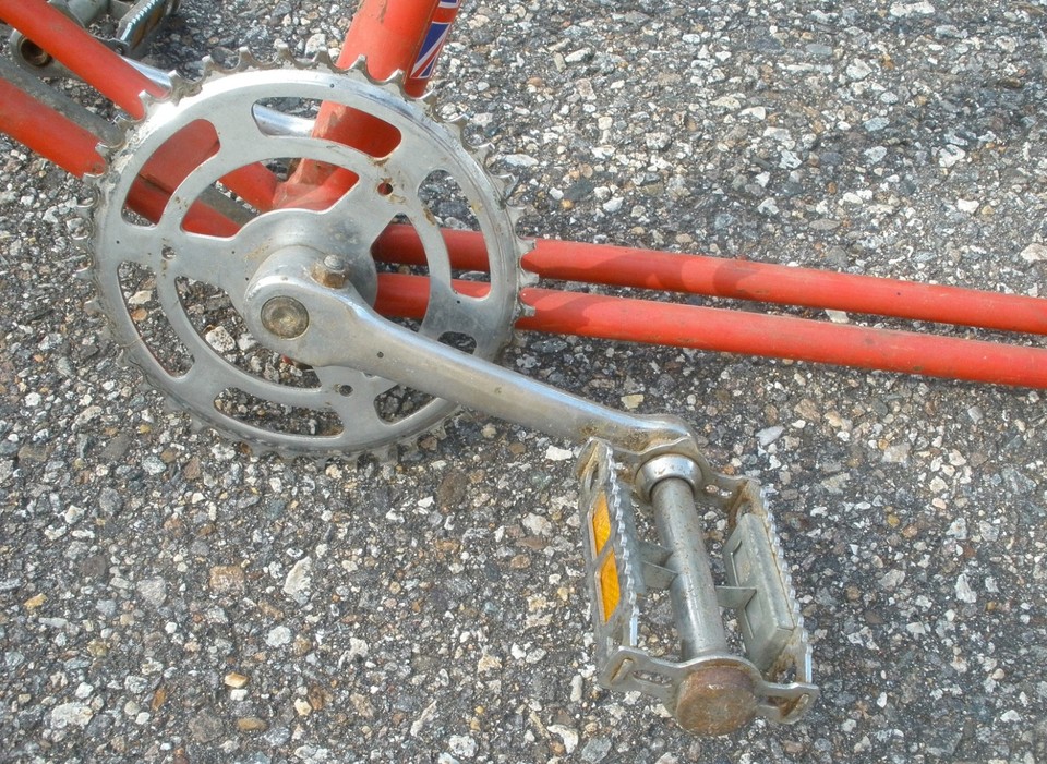 1980 red orange Raleigh Grifter BMX frame and wheels | eBay
