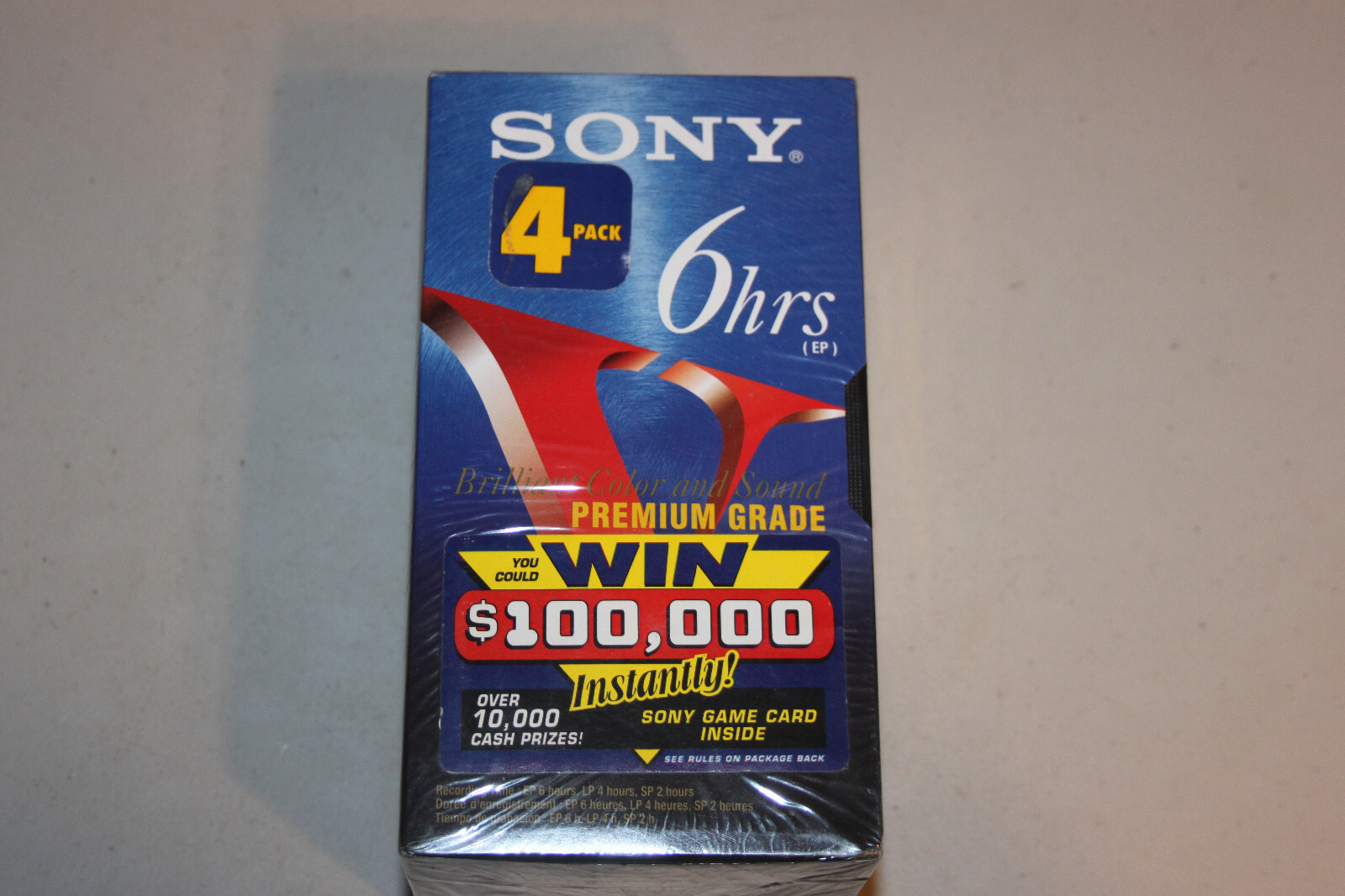 Sony 6HR Blank High Quality VHS Tapes 4 pack, NEW & SEALED,T-120VF ...
