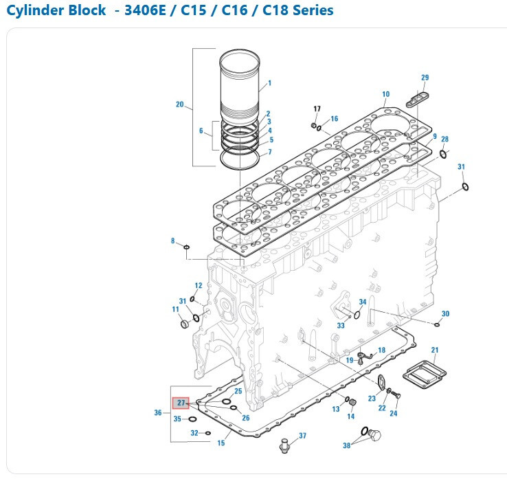 Oil Pan Gasket for Caterpillar C15 | PAI # 331152 | Ref. # 1685248 ...