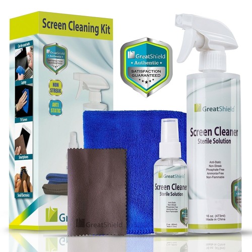 GreatShield Screen Lens Cleaning Kit: 2x Solution Bottle + 2x ...