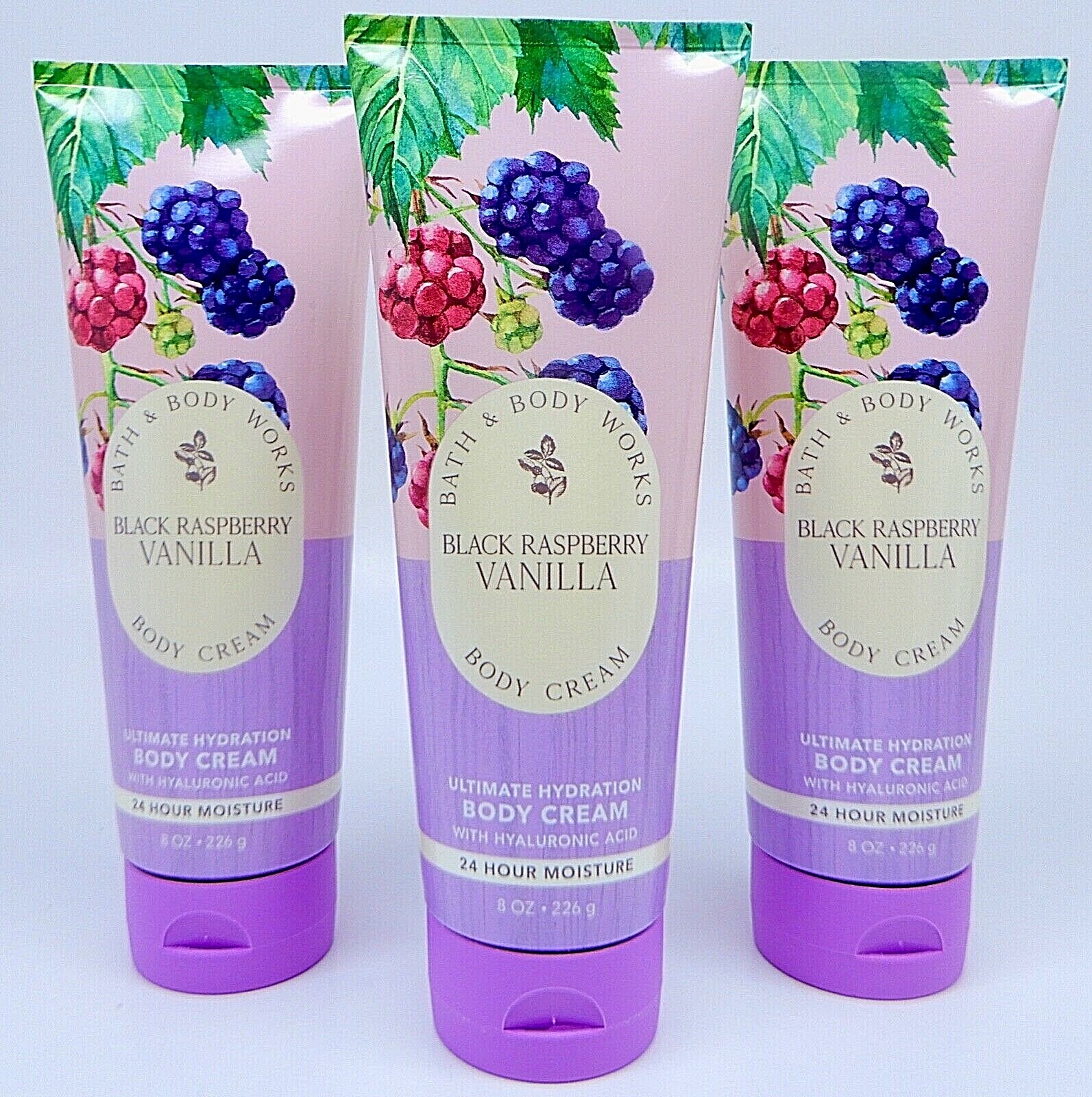 3 BATH & BODY WORKS BLACK RASPBERRY VANILLA ULTIMATE HYDRATION BODY ...