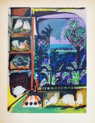 “LOS PICHONES, 11-09-1957” BY PABLO PICASSO – ORIGINAL 1959 LITHOGRAPH ...