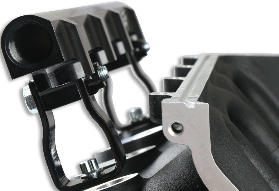 HOLLEY LS3 ULTRA LO-RAM MANIFOLD BASE & FUEL RAILS,FRONT FEED,BLACK,GM ...