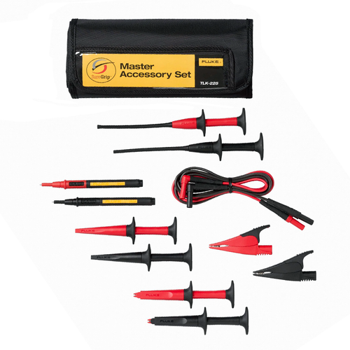 Fluke TLK-225 Suregrip Probes, Clips & Test Leads Master Accessory Set ...
