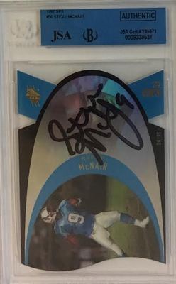 STEVE MCNAIR Signed Autograph NFL TENNESSEE TITANS JSA Beckett ...