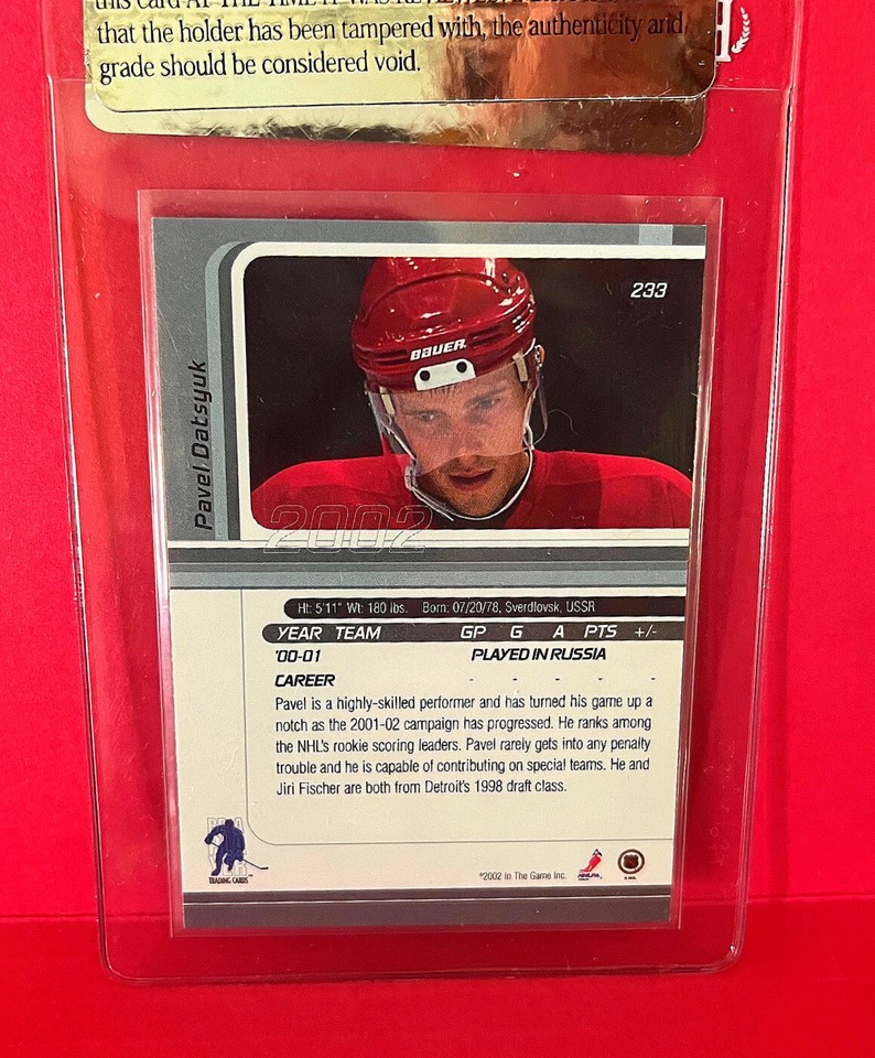 2001-02 In the Game Be A Player Signature Series Pavel Datsyuk RC BGS 9 ...