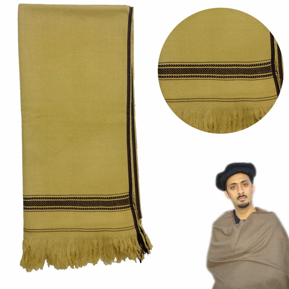 AFGHAN PATOO BLANKET WOOL SHAWL PATU LONG SCARF WRAP THICK PASHTUN MENS ...