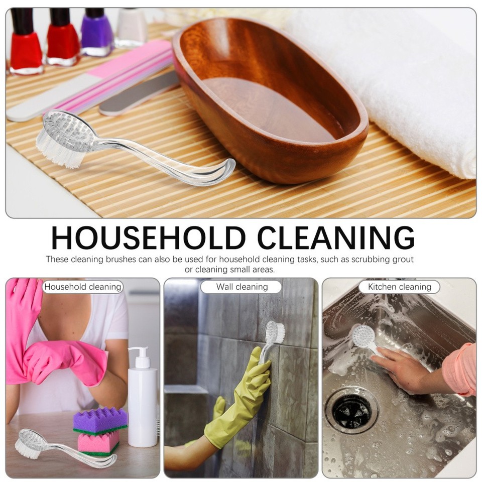 3 Pcs Nail Dust Brush Acrylic Cleaning Scrub Cleaner Brushes for Nails ...