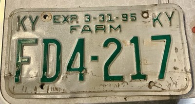 KY FARM License Plate 1995 Expired | Green Embossed Rural Relic | eBay