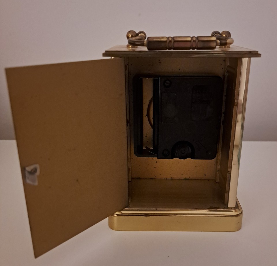 London Clock Company Vintage Brass Carriage Mantle Clock Quartz Battery ...