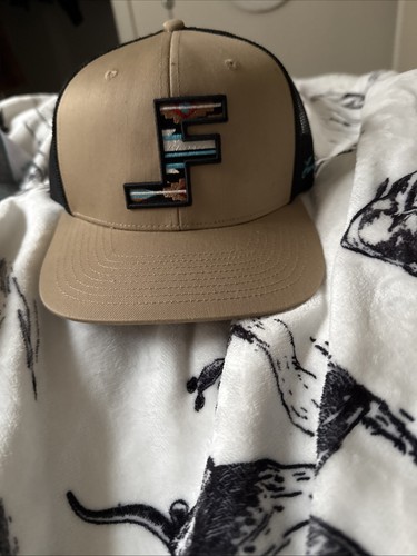 Lane Frost Snapback Cap Hat 3/4 Mesh, Black/Tan Aztec Logo, Richardson ...