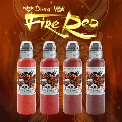 WORLD FAMOUS Tattoo Ink DIMA NBK'S FIRE RED SET 4x30ml(1oz) By Kuro Sumi | eBay