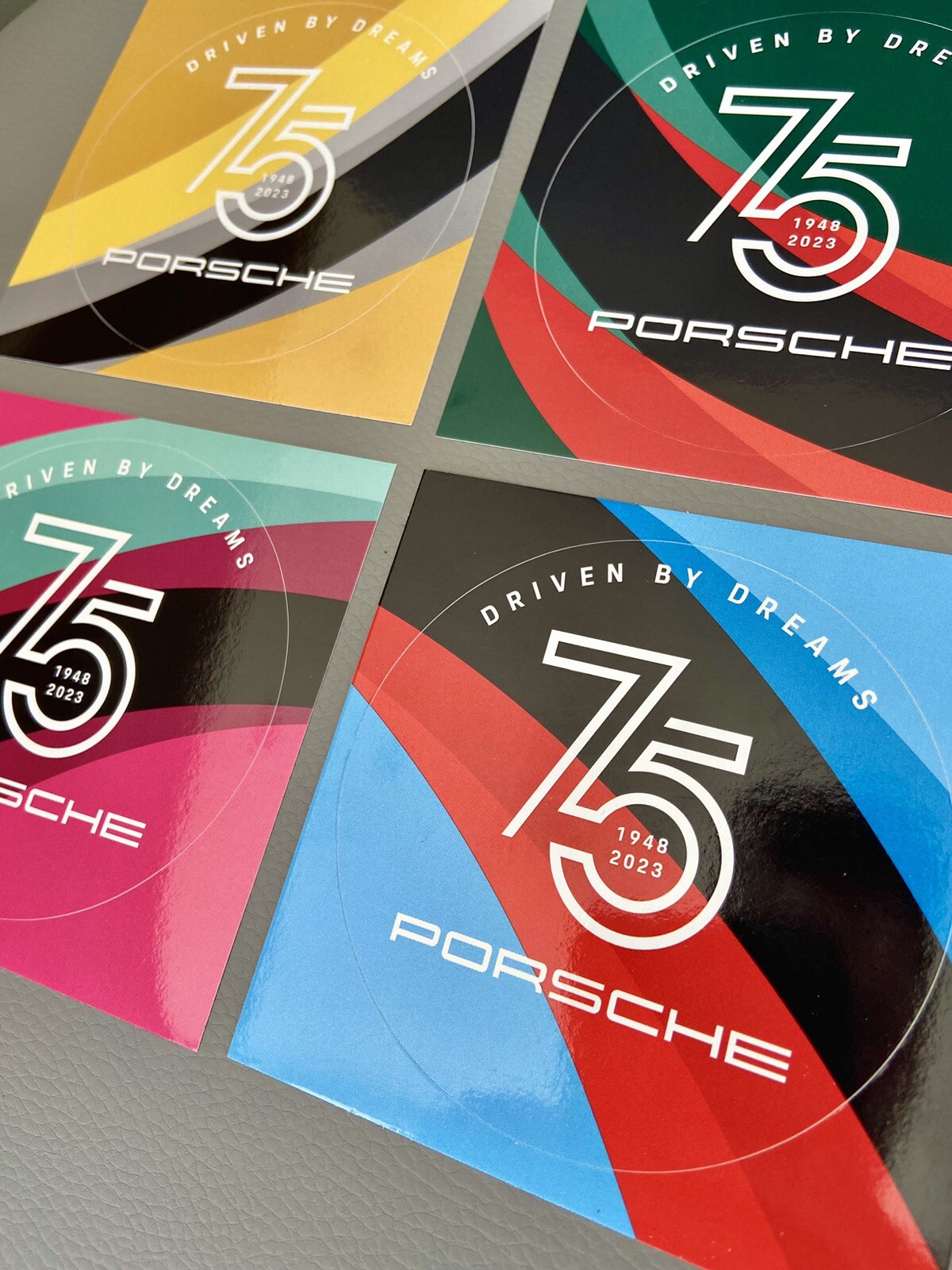 PORSCHE 75 YEARS Promo event STICKERS 4pcs OFFICIAL collectable sports ...