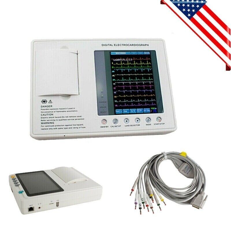 US· 12-lead 3-channel Electrocardiograph ECG/EKG Machine With interpretation | eBay