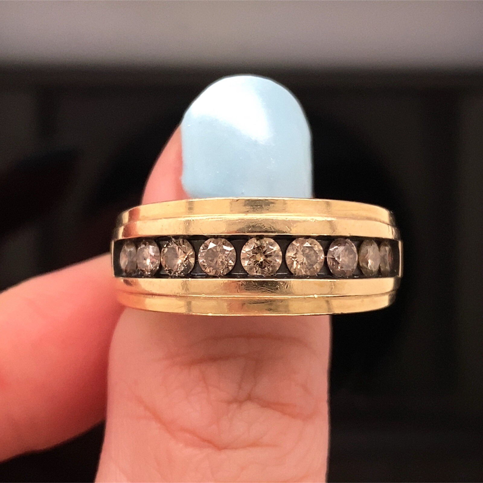 MGW 10k Yellow Gold 1.00Ctw Cognac Diamond Band Men’s Ring $2650 Retail ...