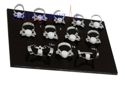 12 Pcs Endodontic Rubber Dam Clamps Set Dental Instrument With Black ...
