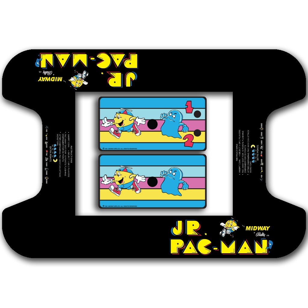 JR. Pac-Man Arcade Cocktail Adhesive Underlay & CPO Sticker Decal Kit ...