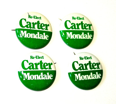 4 Carter Mondale Re-Elect Presidential Political Campaign Button Pin ...
