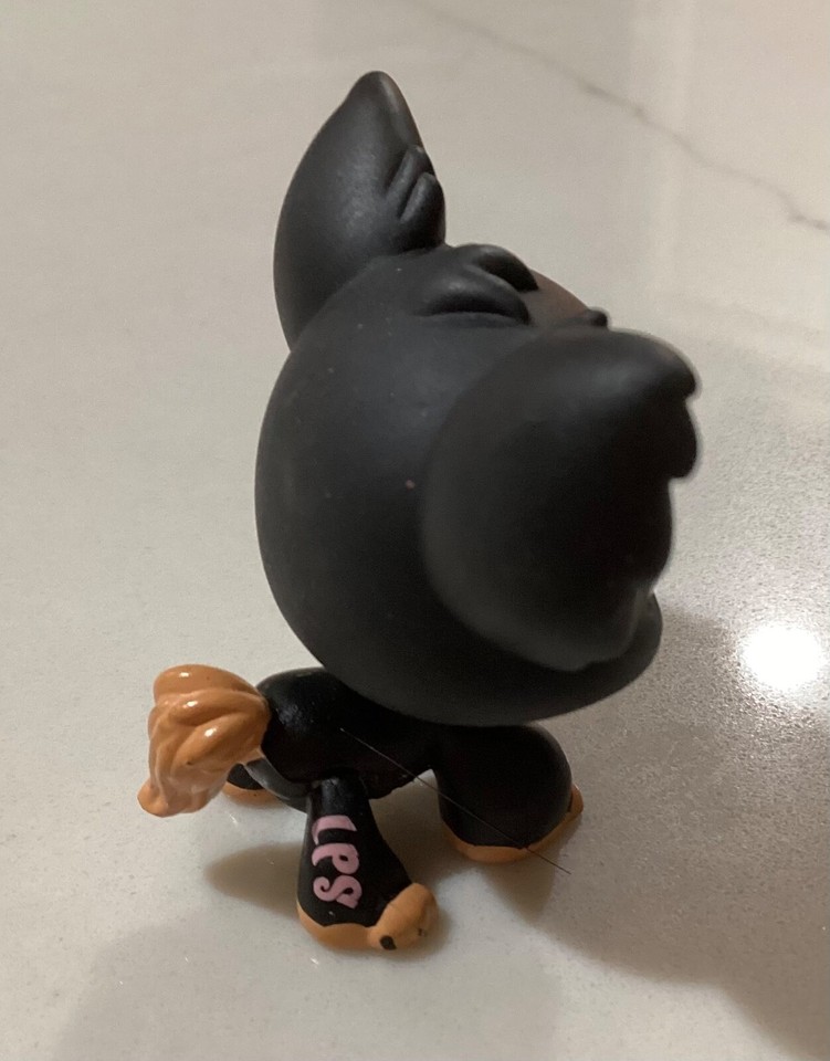 Authentic Littlest Pet Shop LPS #1571 CHIHUAHUA Dog Black/Tan Blue Eyes ...