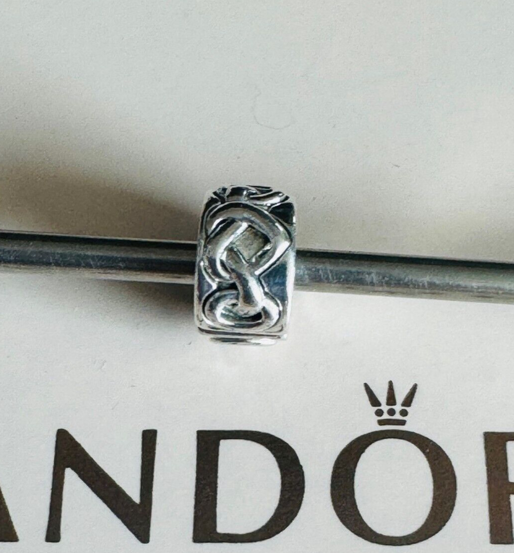 PANDORA KNOTTED HEARTS CLIP Sterling Silver ALE S92… - Gem