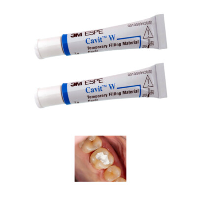 Temporary 3M Filling Dental Material CAVIT W. Tooth Repair Kit 2 Tubes ...