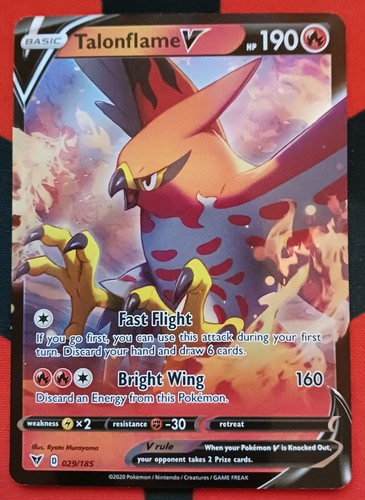 Pokemon TCG Card Talonflame V Vivid Voltage 029/185 Regular Ultra Rare ...