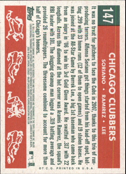2008 Topps Heritage #147 Alfonso Soriano/Aramis Ramirez/Derrick Lee | eBay
