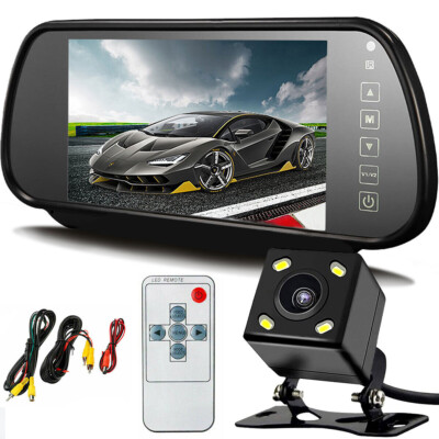 7" Mirror Monitor& IR LED Reversing Camera Car Bus Van Rear View Kit ...