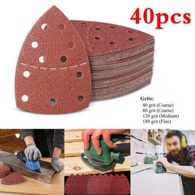 MOUSE SANDER SHEETS SANDING PADS 40 80 120 180 GRIT Fit Black & Decker ...
