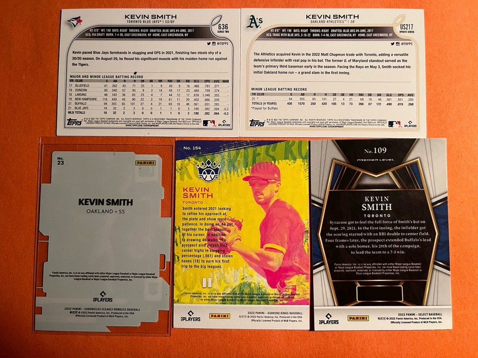 Kevin Smith (5) Cards 2022 Panini, Topps A's, Blue Jays | eBay