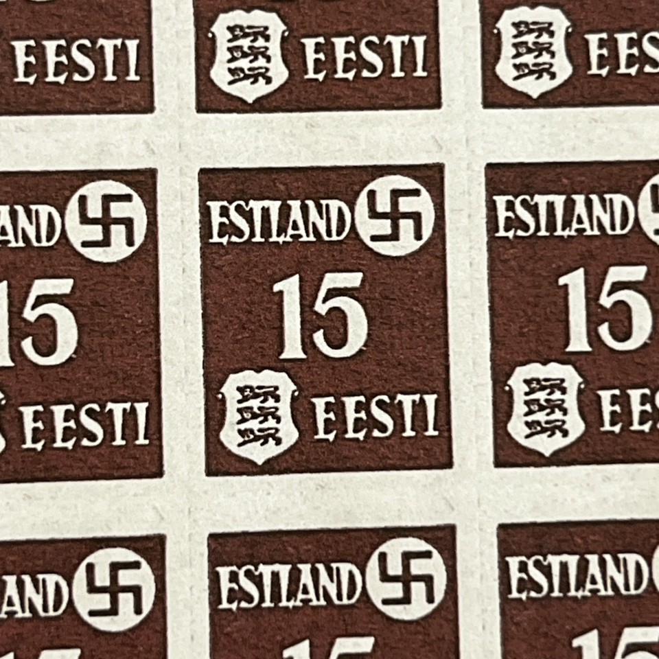 Nazi German Third Reich 1941 Estonia Occupation Stamp Full Sheet MNH ...