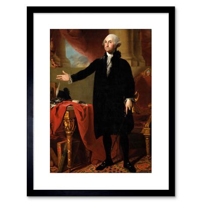 Painting Portrait Stuart President George Washington Framed Print 9x7 ...