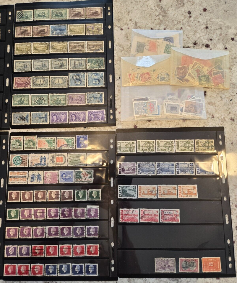 Nearly Complete Old Used Canada Stamp Collection 1900-1950s 26 Paper ...