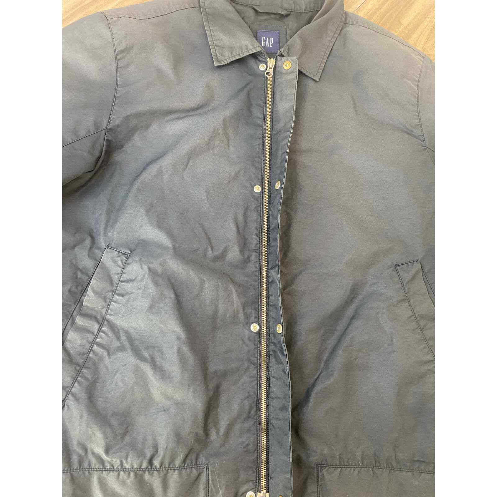 VTG Gap Men's Blue Nylon Zip Button Collared Jacket Size XL RN 54023 | eBay