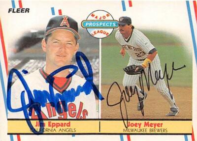 Jim Eppard Joey Meyer autographed baseball card 1988 Fleer #645 ...
