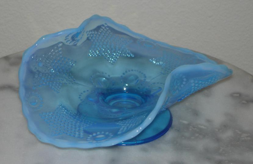 Victorian Fenton Beaded Moon & Stars Blue Opalescent Bon Bon | eBay