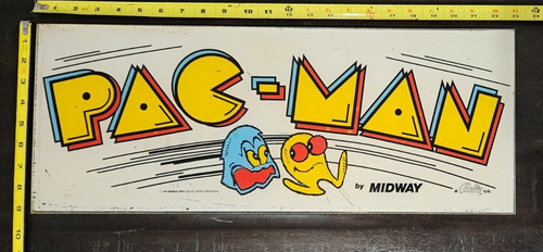 Original Midway Pac-Man 1980 Arcade Video Game Cabinet Header Marquee ...
